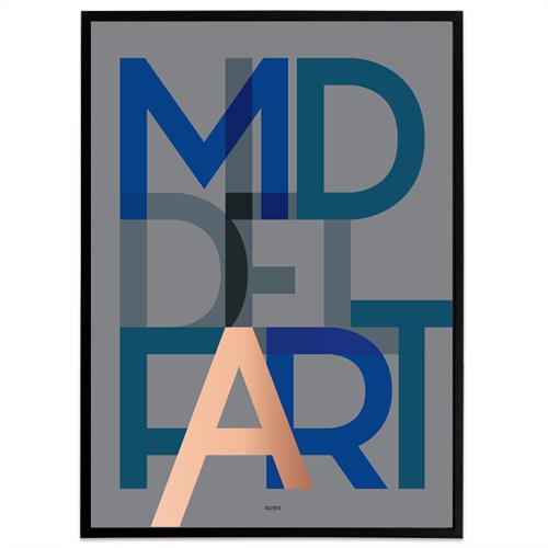 Bynavne Plakat - Grå - Middelfart 50x70