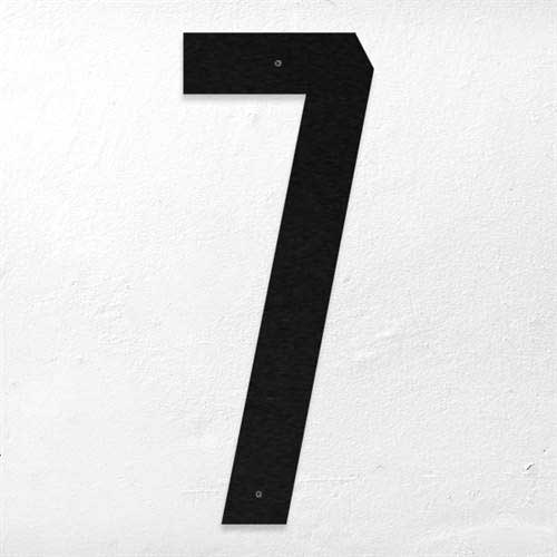 Husnummer i metal. Dollerup 40 cm, Sort. Tallet 7